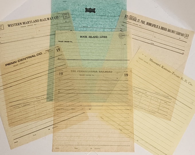 6 Railway Express Railroad Shipping Labels Paper Ephemera NOS Vintage ...