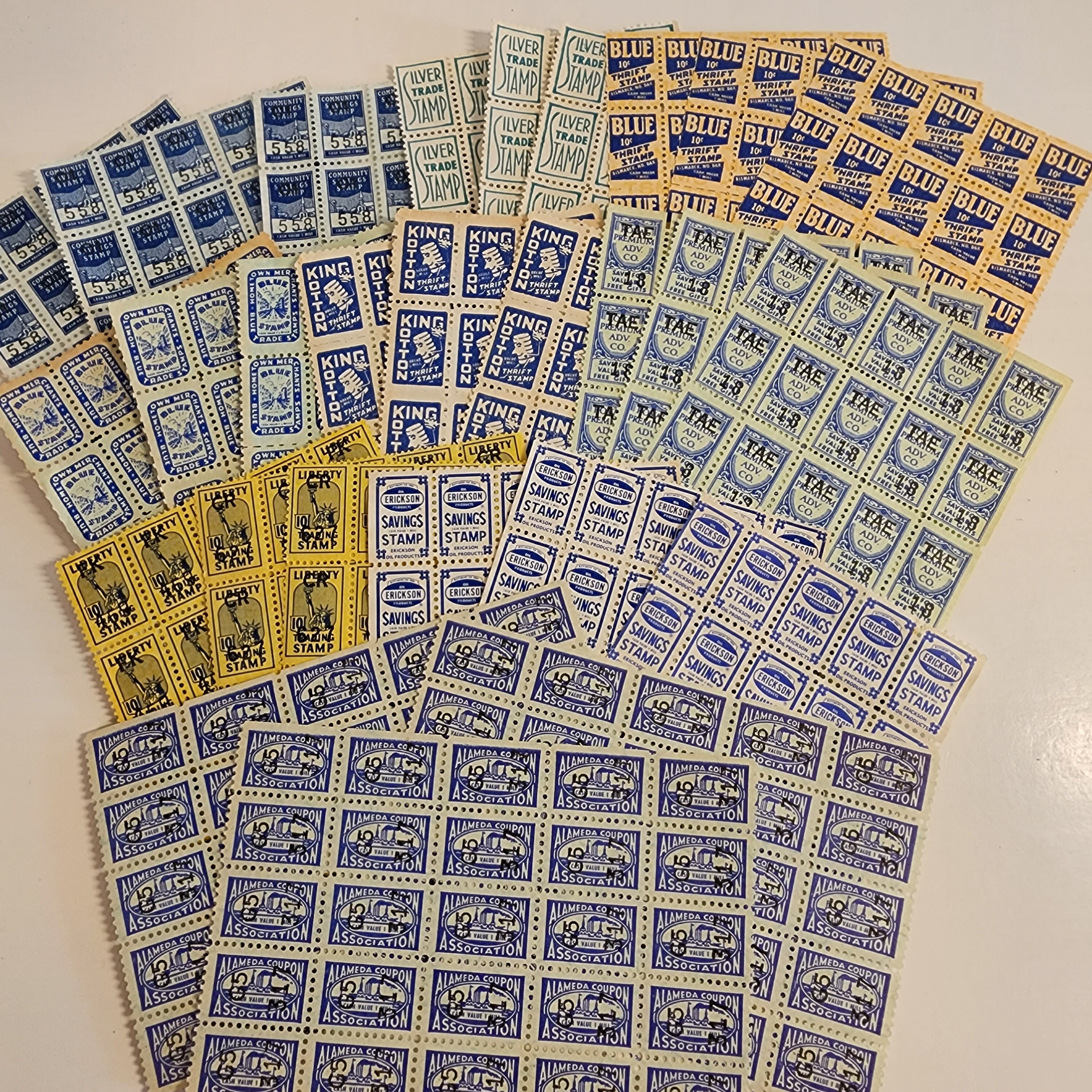 Choice! 75 Blue Savings Stamps 3 Sheets of 25 Erickson Community ...