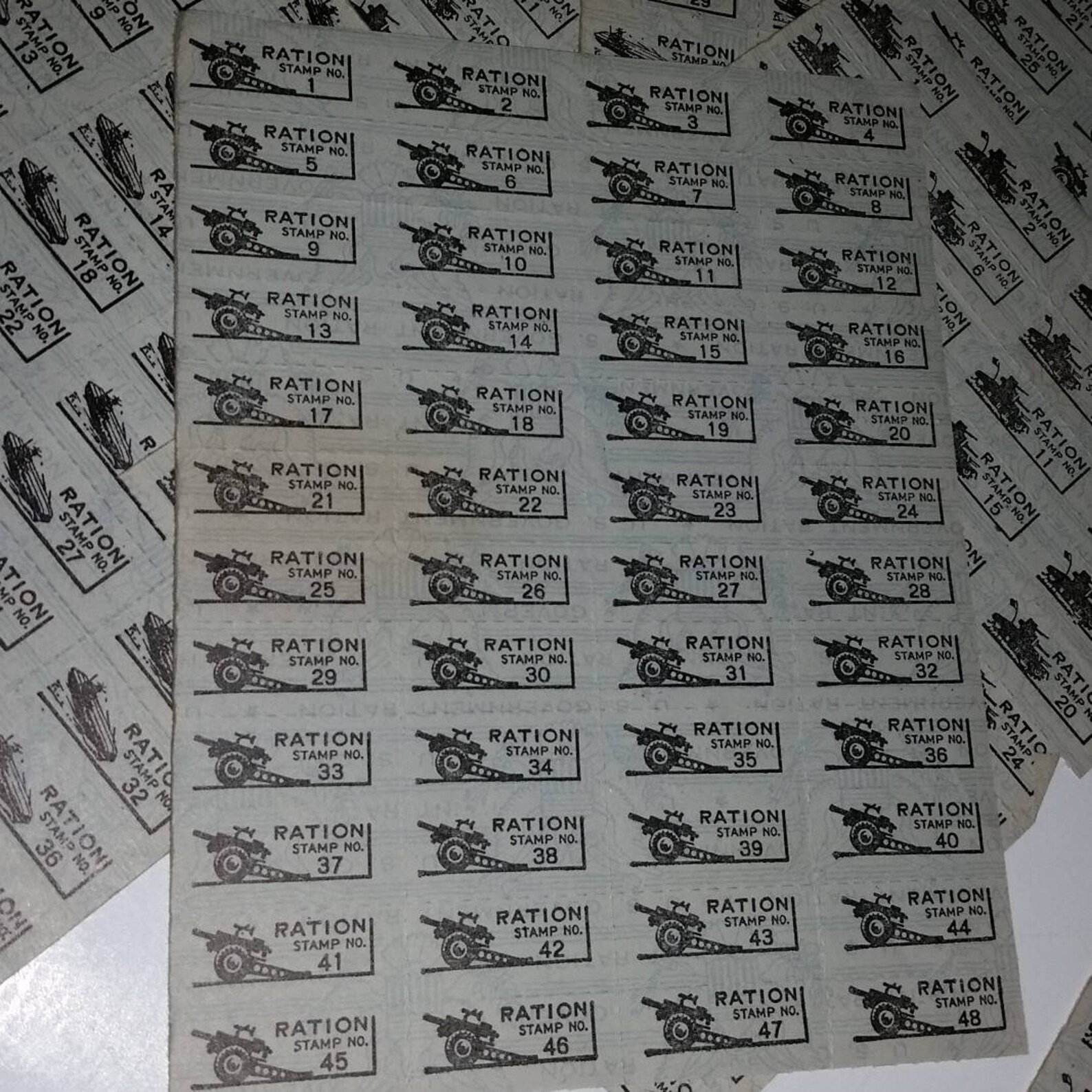 WWII Ration Stamps 3 Full Sheets of 48 Blue Image Page of - Etsy