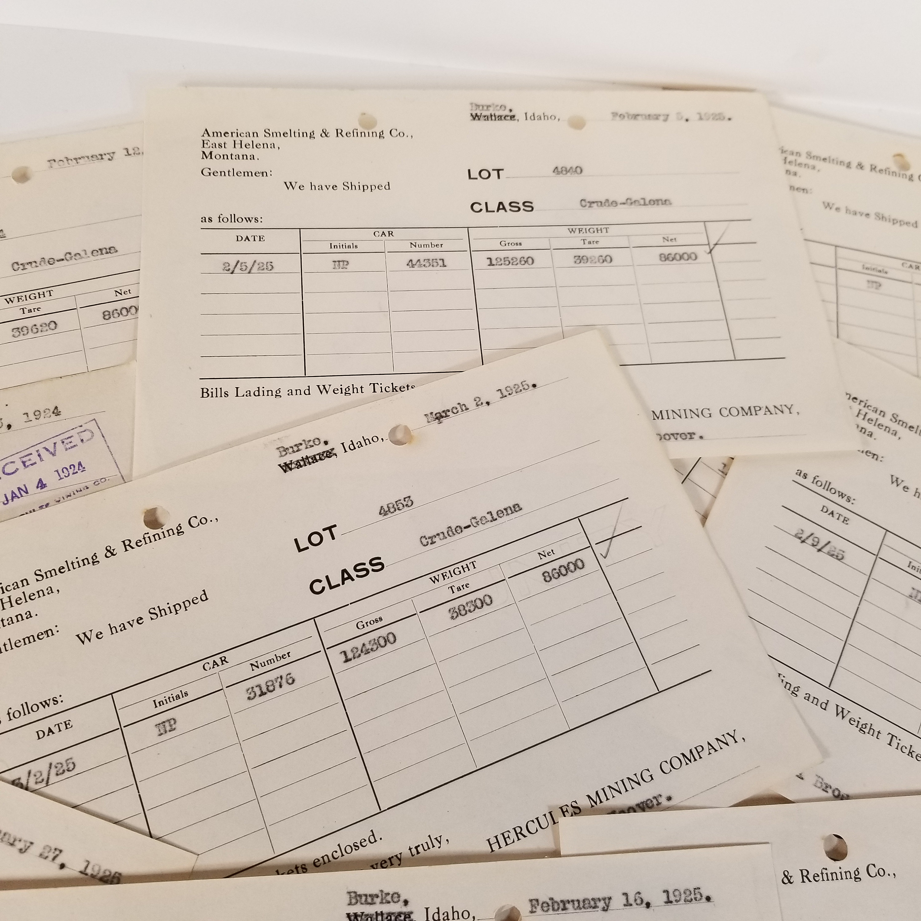 8 antique forms 1920's Hercules Mining Co Idaho statement | Etsy