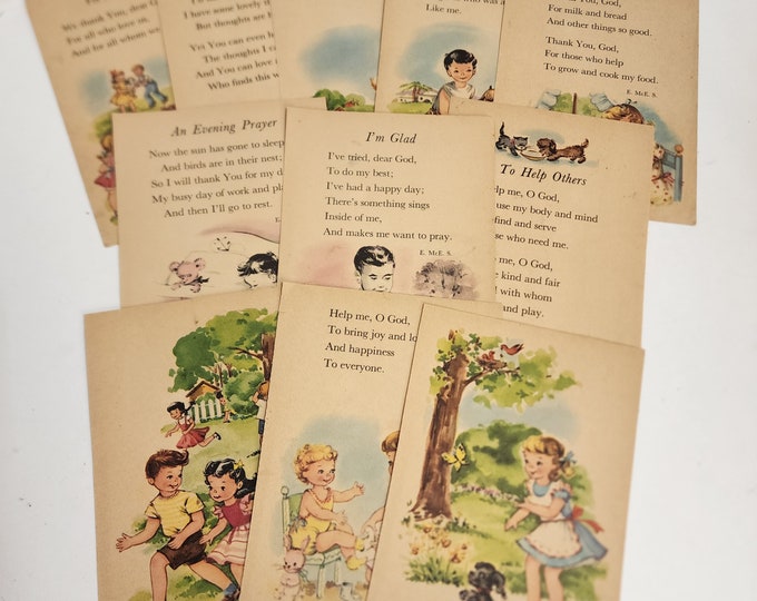 11 Children's Story Book Pages 1940s Color Illustrations Pictures ...
