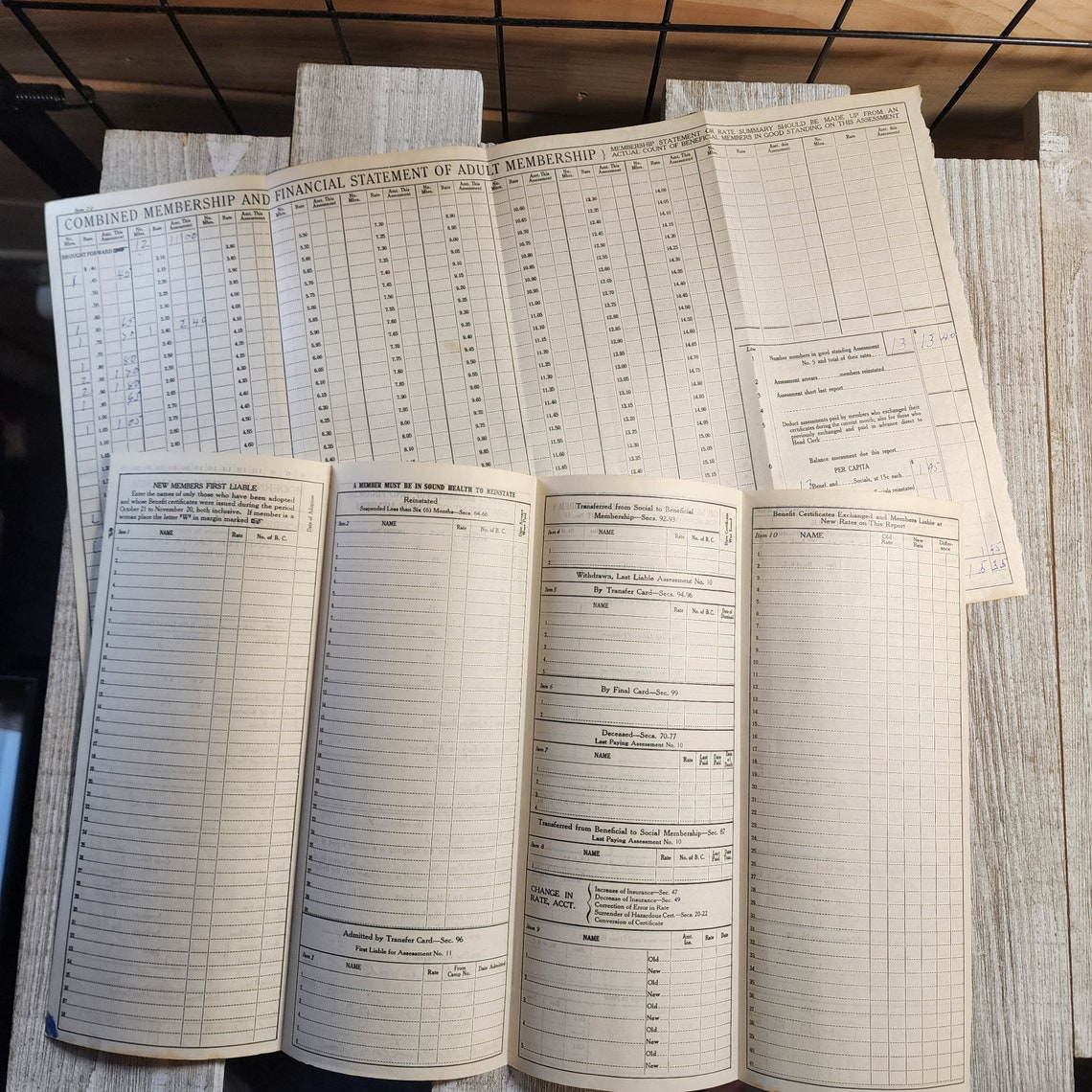 4 1930s Assessment Forms Business Papers Antique Pages Modern Woodmen ...