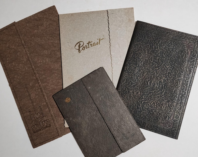 4 Vintage Portrait Frames Photo Folders Antique Photo Display Frames ...