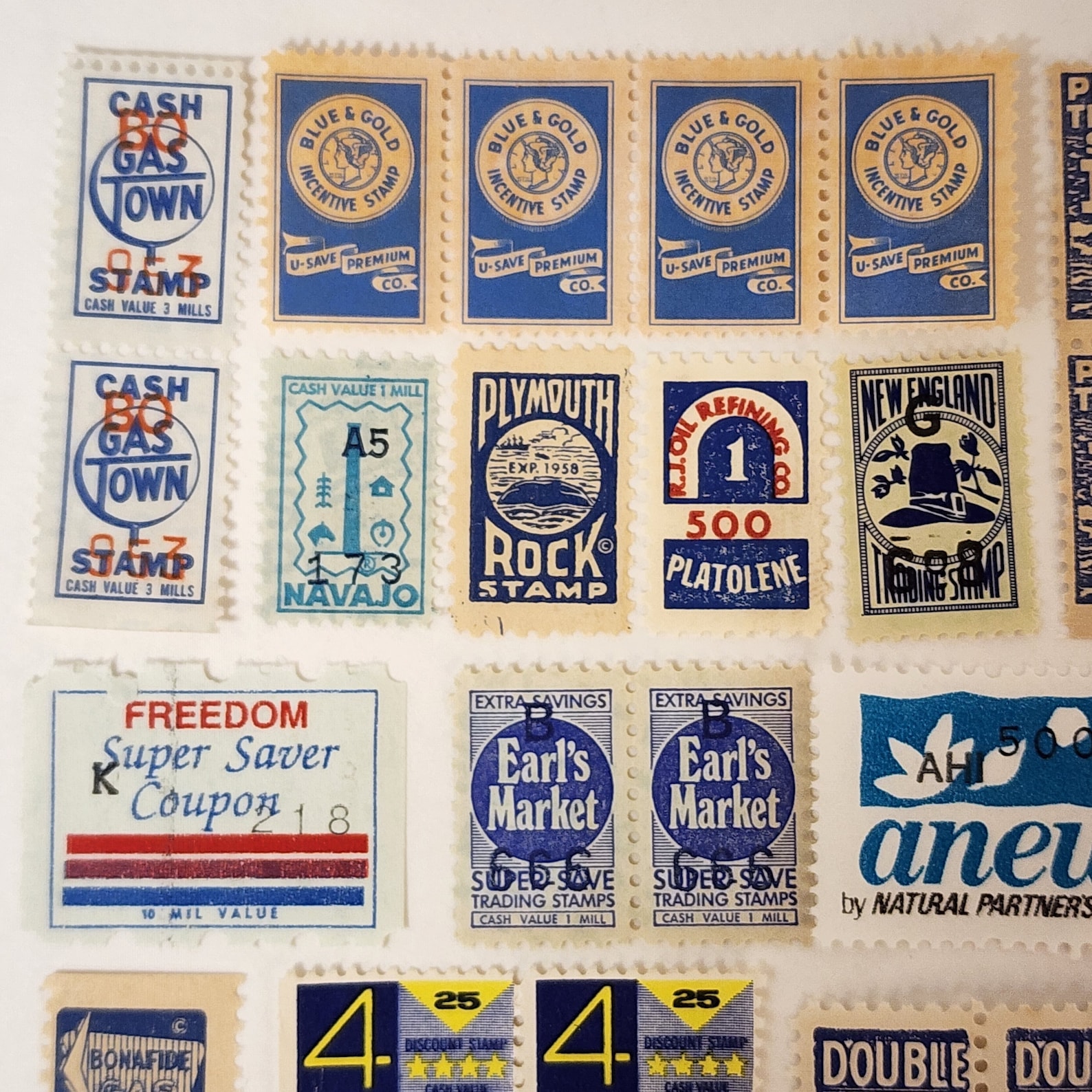 35 Blue Savings Stamps Mini Collection HTF Cinderella Stamps Trading ...