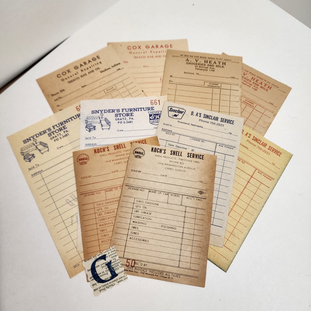 10 Pages Blank Order Sheets 5 Different With Receipts Unused 1920 1960s ...