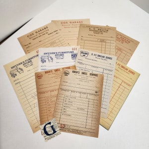 10 Pages Blank Order Sheets 5 Different With Receipts Unused 1920 1960s ...