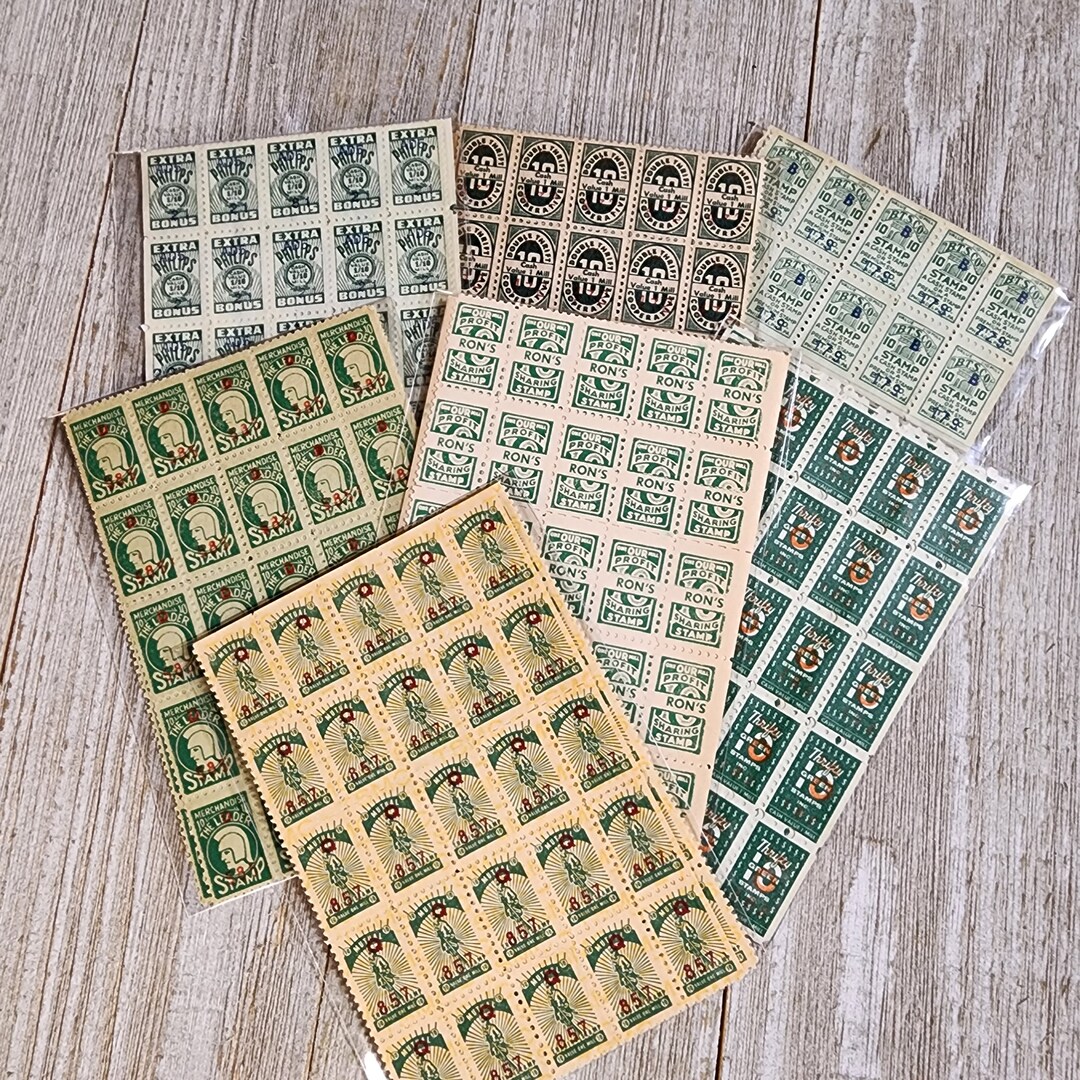 CHOICE 75 Green Savings Stamps 3 Sheets Mutual Double Thrift Phillips ...