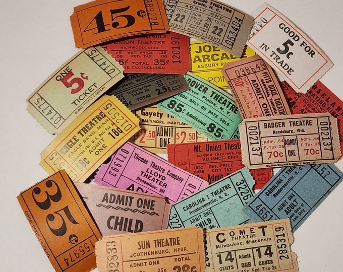 21 Different Vintage Tickets Sample Pack Theater Amusement Park Arcade ...