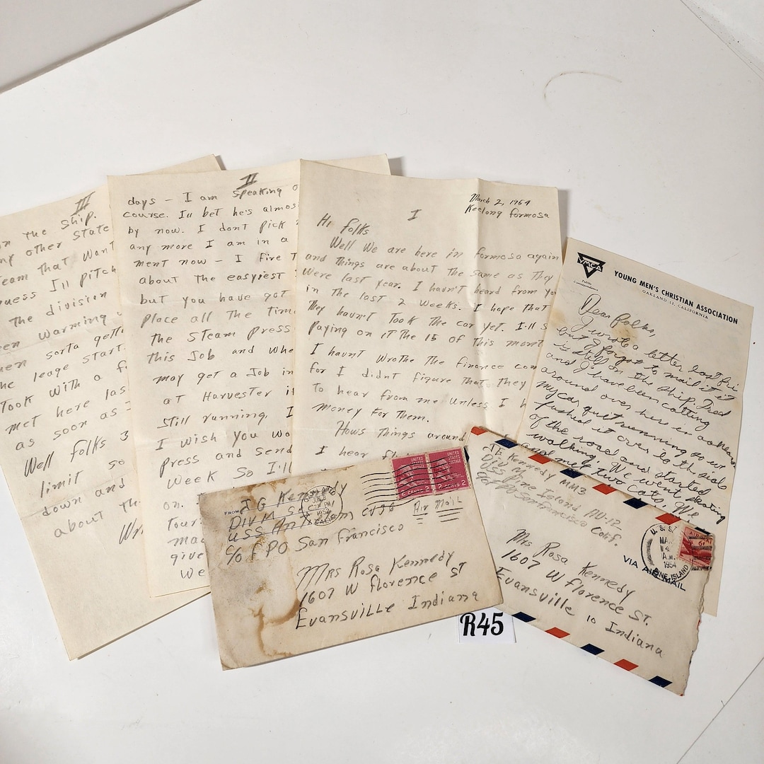 2) 1950s Letters Home With 4 Handwritten Pages in Cursive With ...