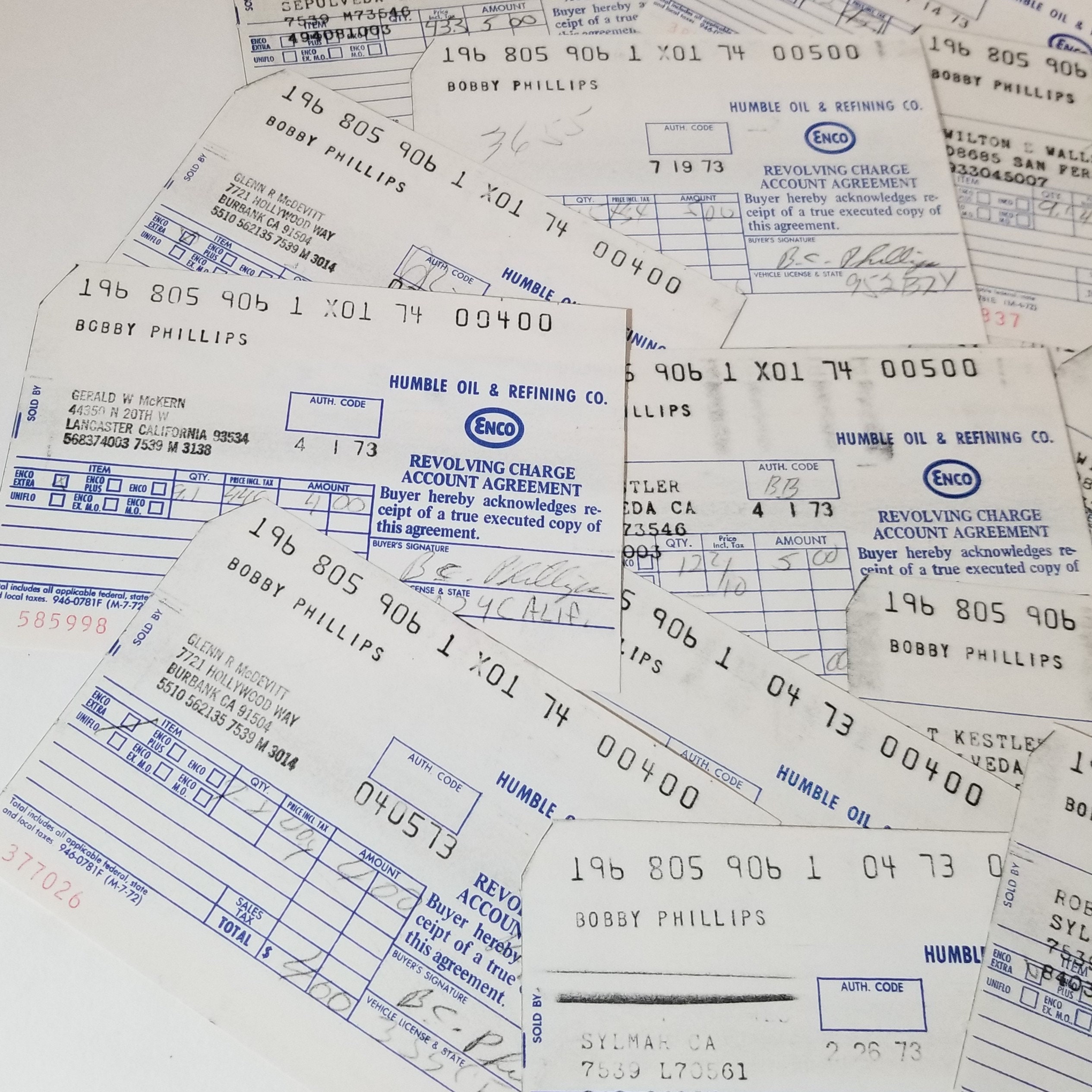 10 Exxon receipts 1970s Exxon gas service station white blue | Etsy