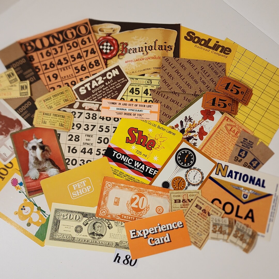 35 Pieces of Fall Color Ephemera Orange Brown Yellow Sample Pack Game ...