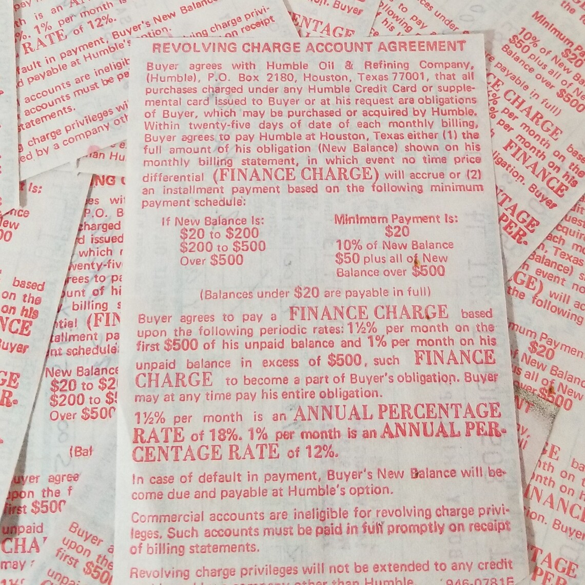 7 Vintage Charge Receipts 1970's Enco Gas Service Station - Etsy Canada