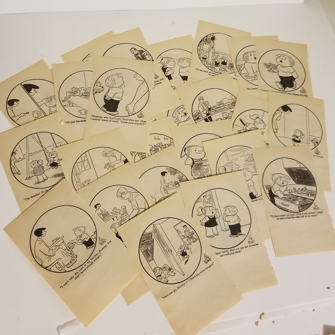 10 Family Circus Cartoons Book Pages 1970s Comics Children Kids Vintage ...