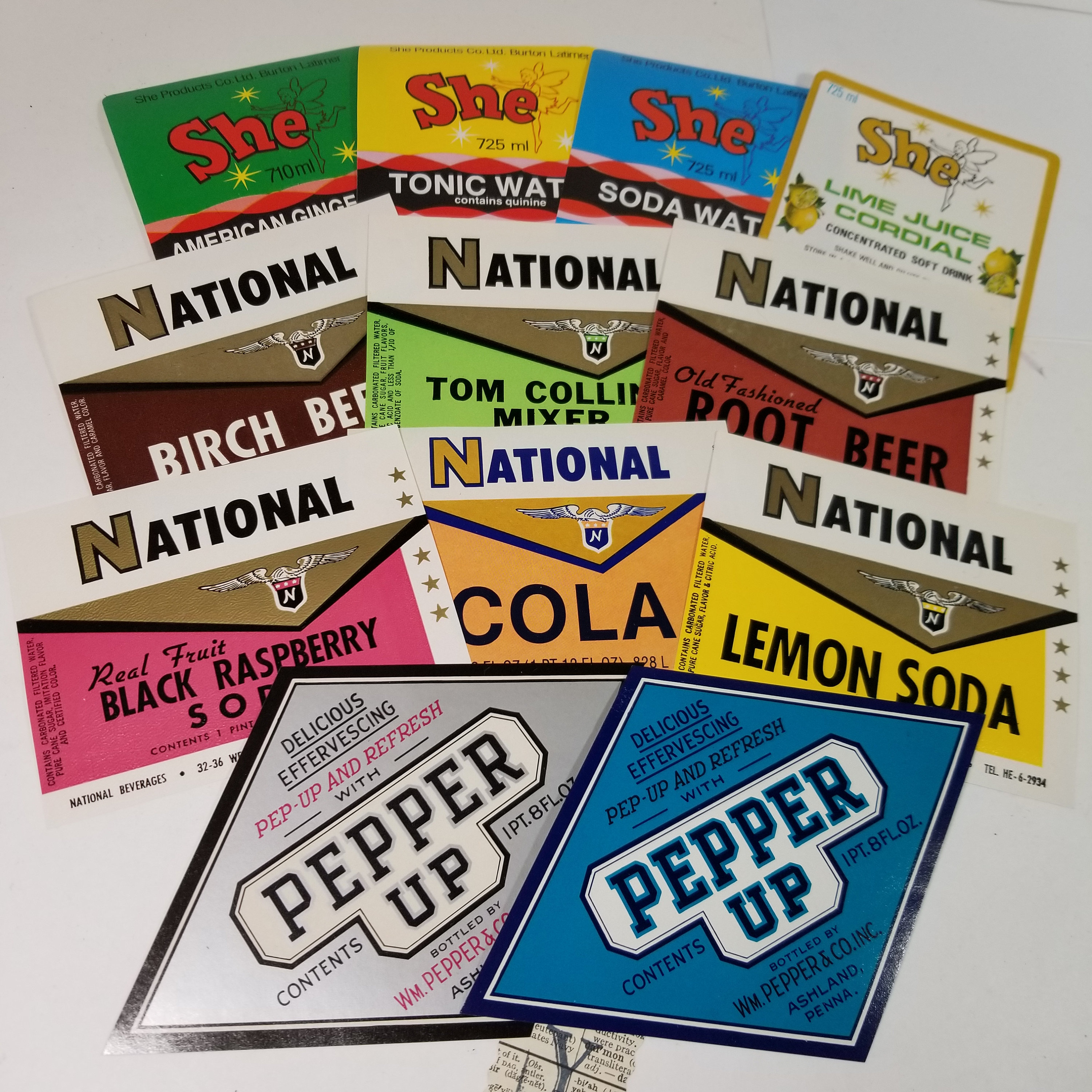 12 Different Soft Drink Labels Vintage Bottle Labels NOS | Etsy
