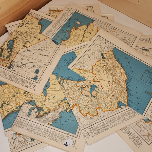 Vintage Atlas Pages - Etsy