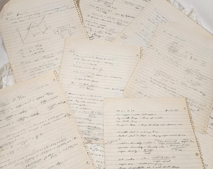 12 Handwritten Pages German Language Class Notes 1950s School Papers ...