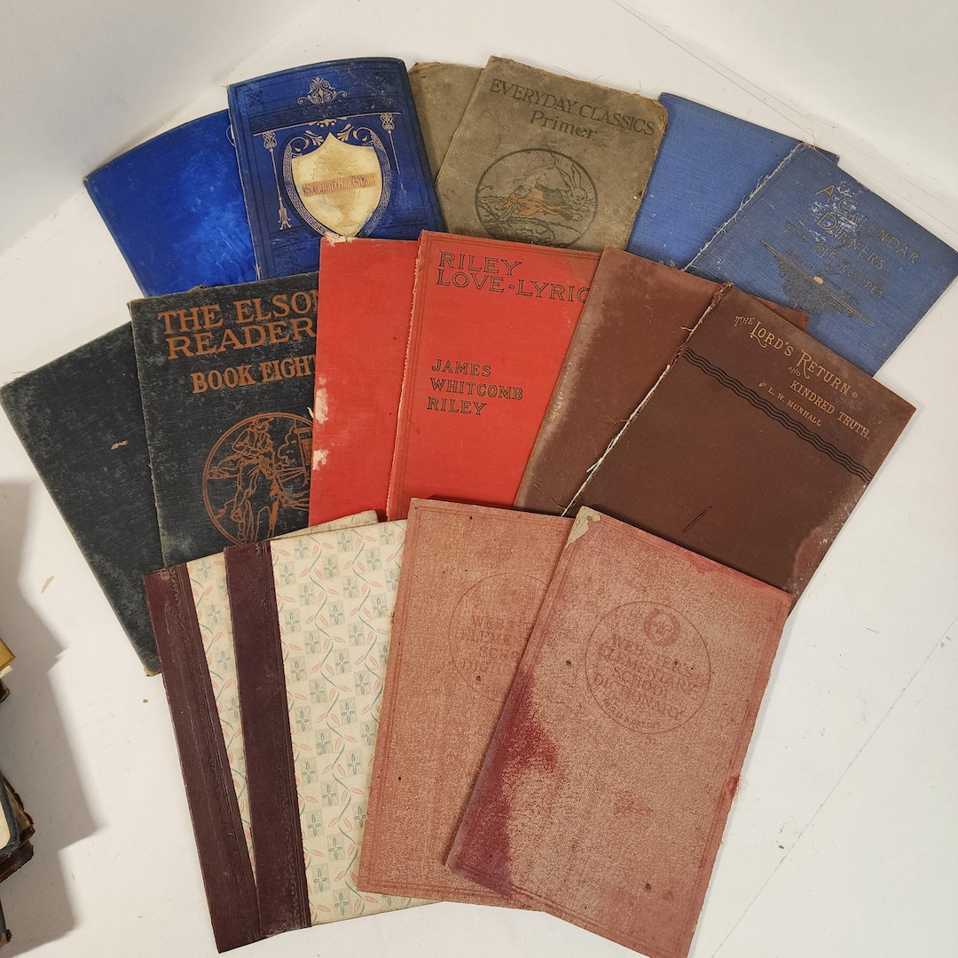 CHOICE Vintage Book Boards 1920s - 60s Book Covers No Spine Red Blue ...
