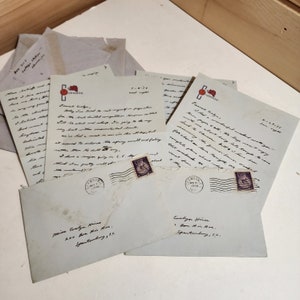 2) 1956 Letters With 2 Handwritten Pages Blue Clemson Stationery ...