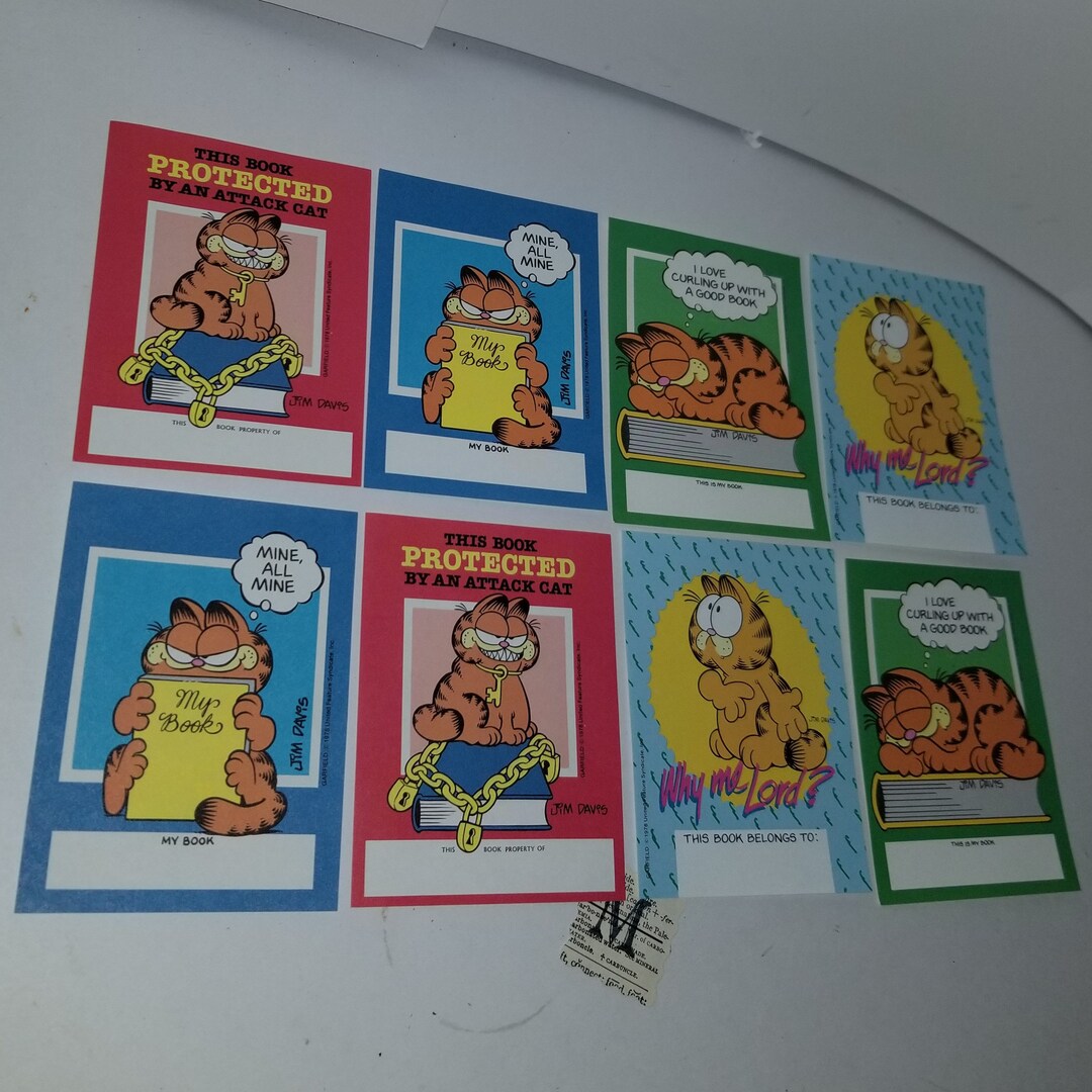 Garfield Cat Book Plates Red Blue Green Comic Book Cartoon Cat Color 8 ...