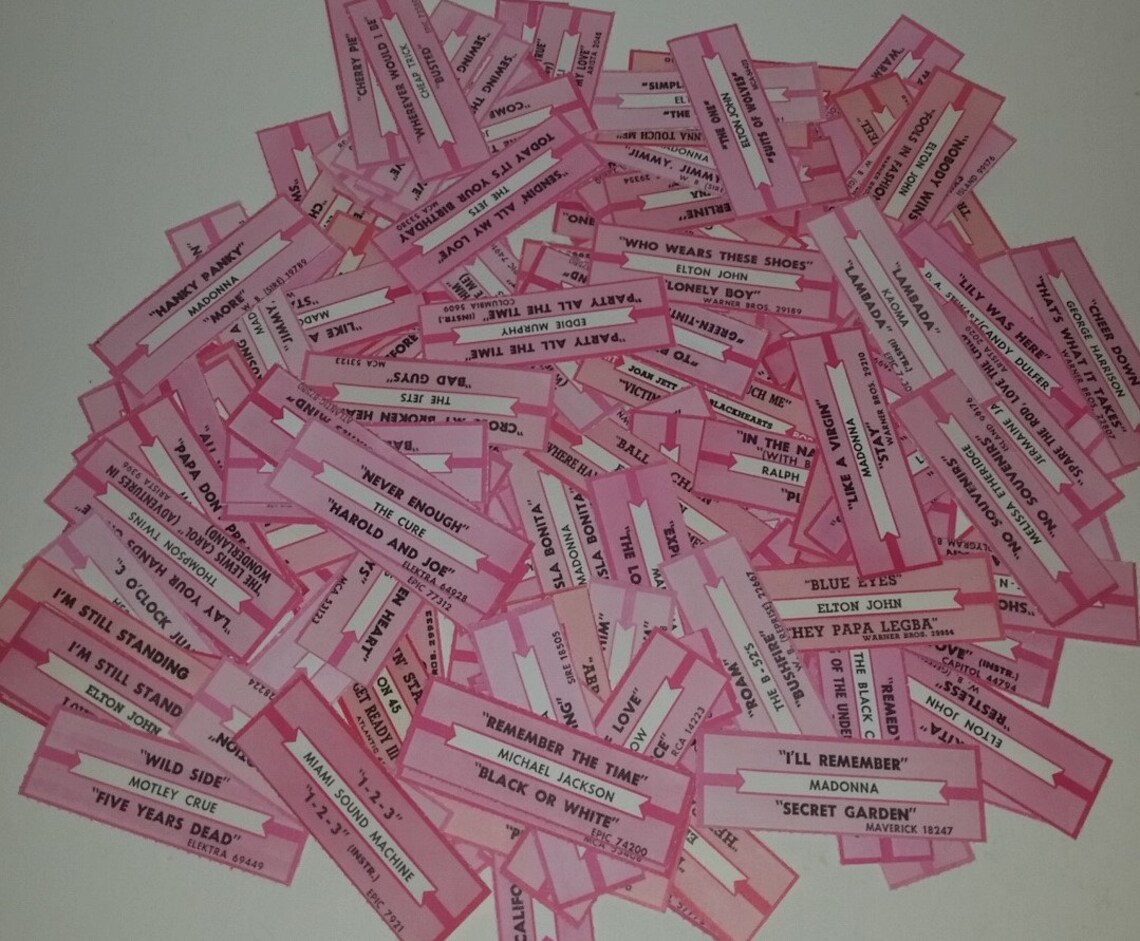12-25-50 Pink Jukebox Title Strips Pink Labels Ephemera | Etsy