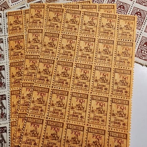 Choice 75 Brown Savings Stamps 3 Sheets of Trade Discount Frontier Gift ...