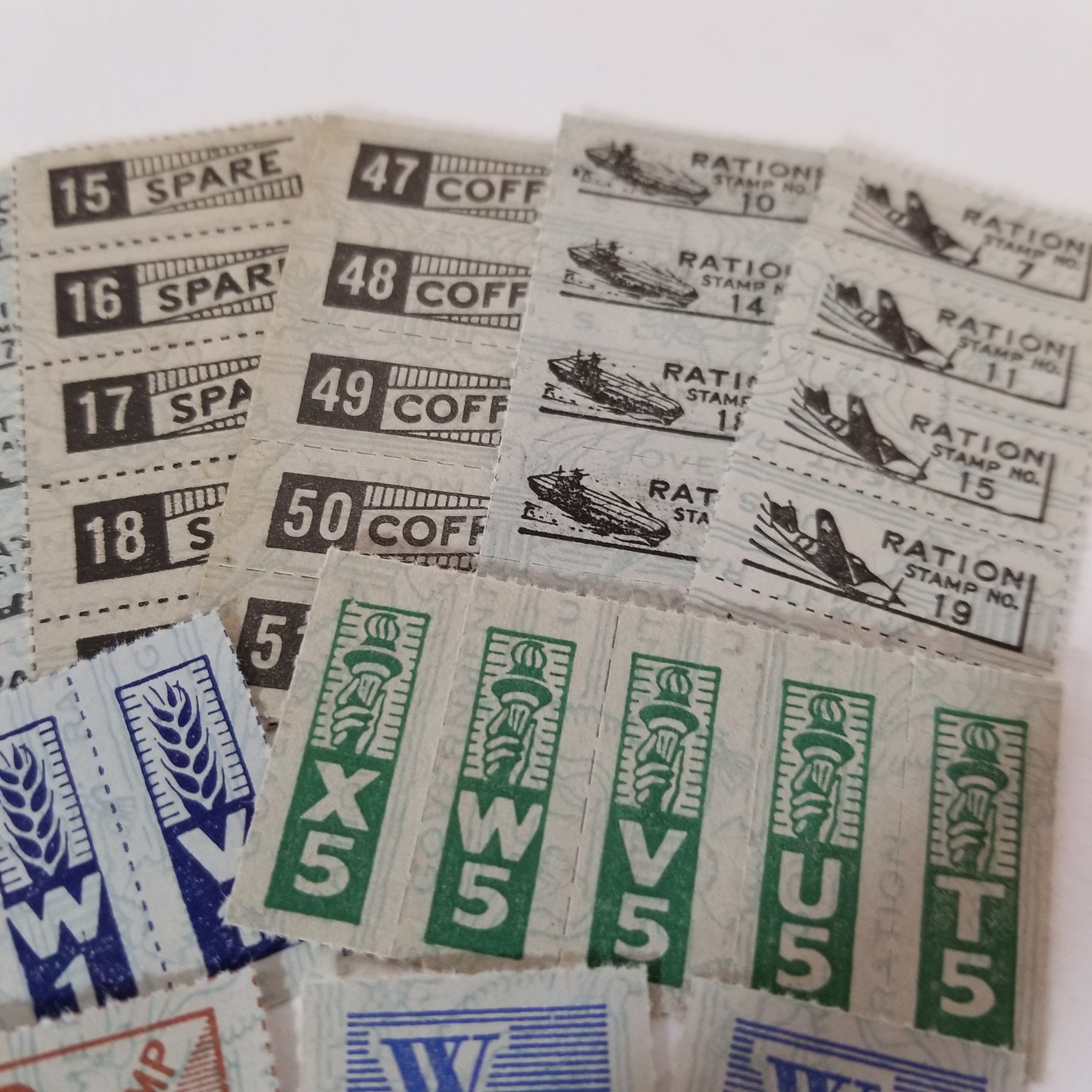 48 WWII era ration stamps sample pack 10 different coupons | Etsy