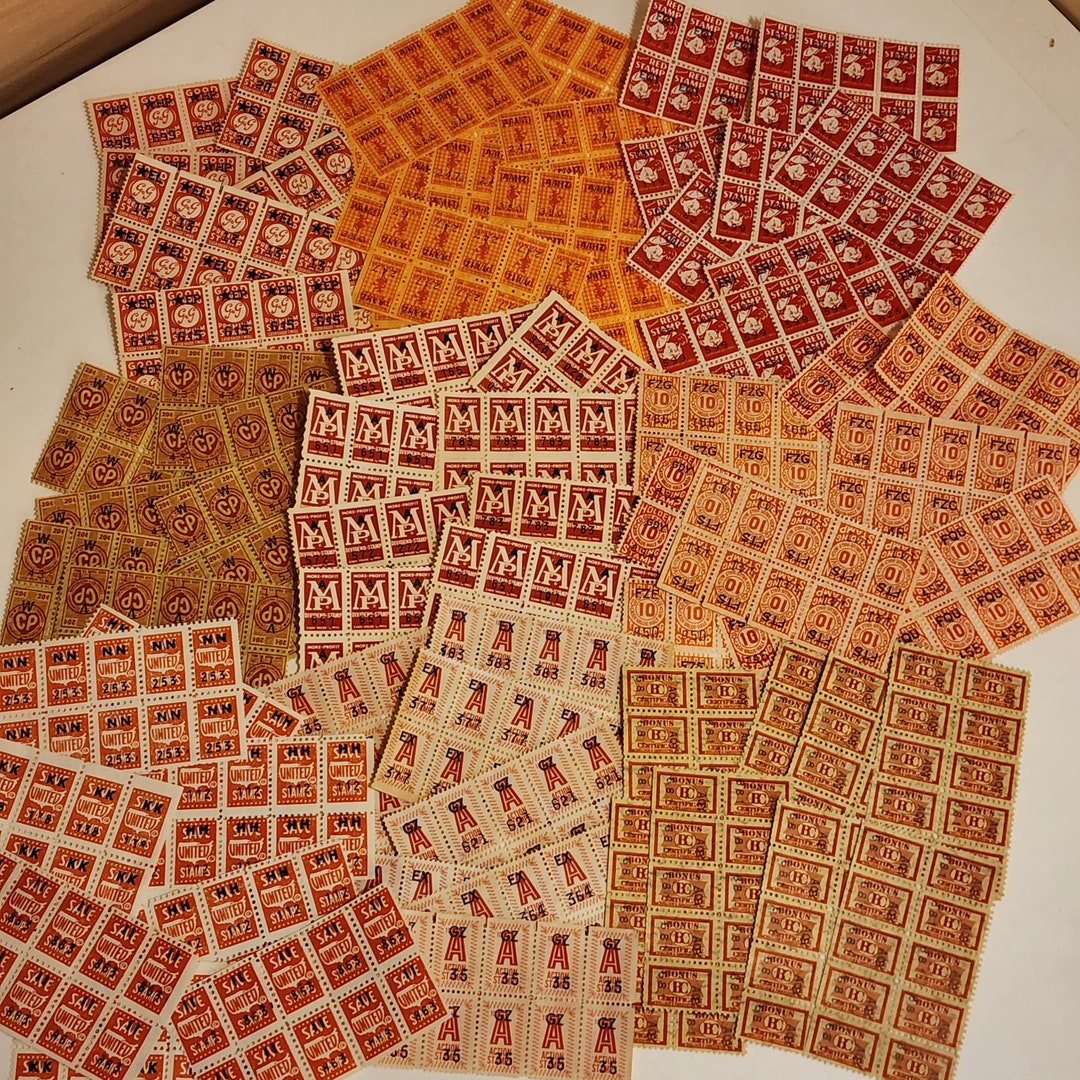 Choice! 80-100 Red Savings Stamps Sheets of 10 Trading Stamps Holden BC ...