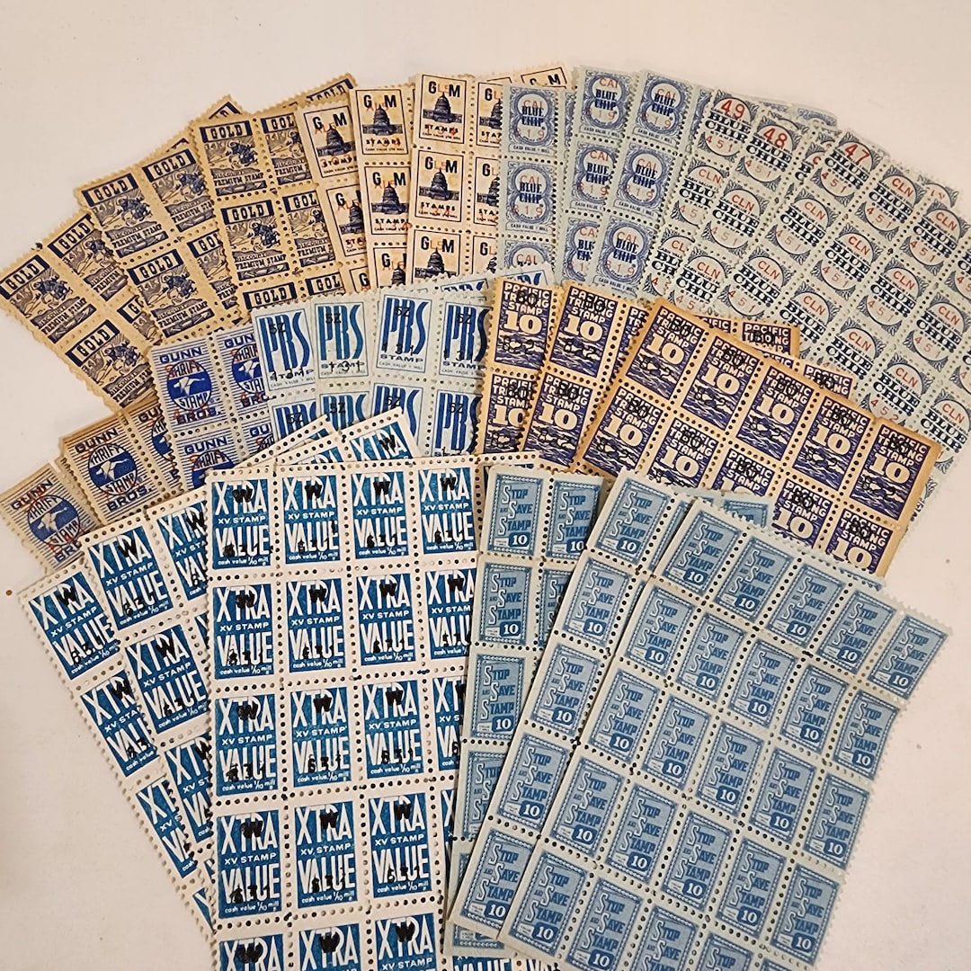 Choice 75 Blue Savings Stamps 3 Sheets Blue Chip Gunn Brothers PBS Xtra ...