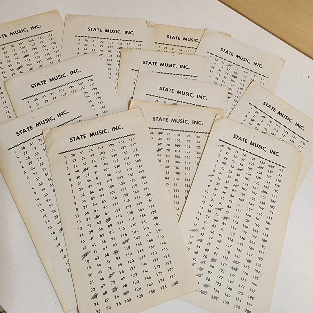 10 Vintage Number Cards White or Light Sepia Tone State Music, Inc ...