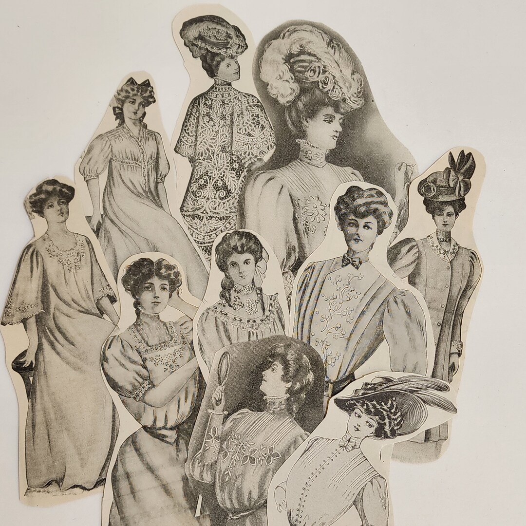 10 Antique Fashion Clippings Victorian Women 1903 to 1918 Magazine ...