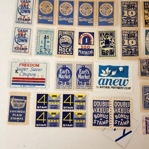 35 Blue Savings Stamps Mini Collection HTF Cinderella Stamps Trading ...