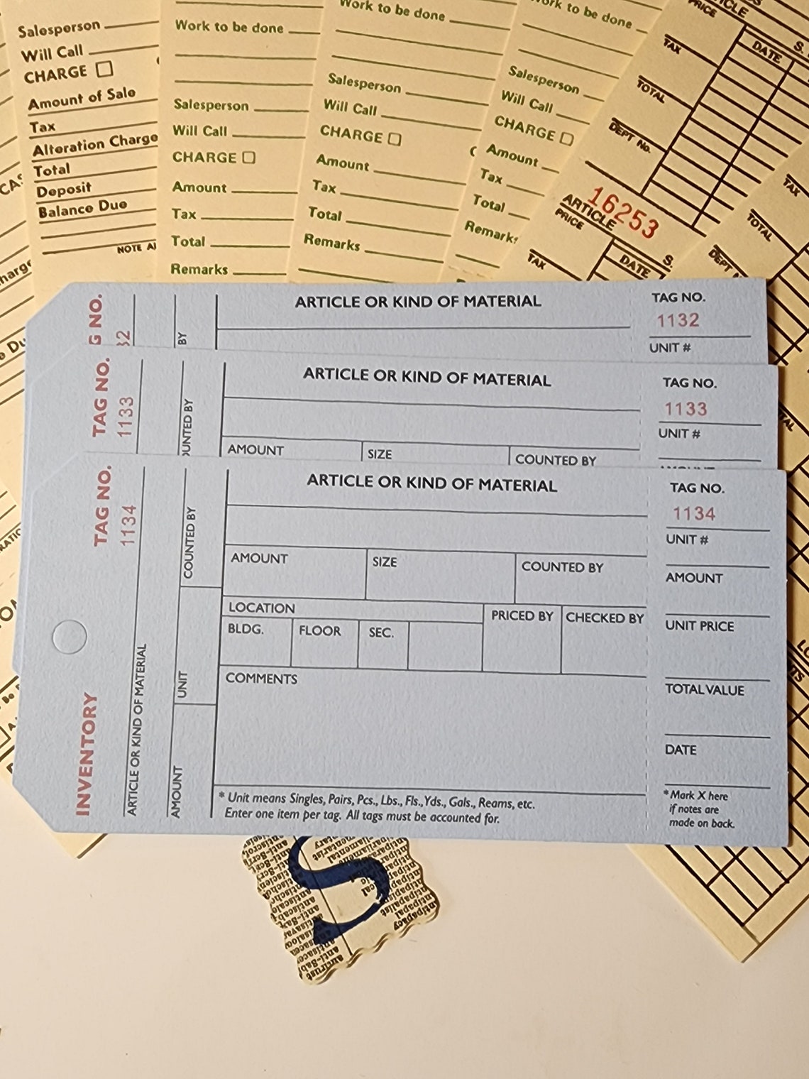 Sample Pack 12 Merchandise Claim Checks Hang Tags Alteration - Etsy