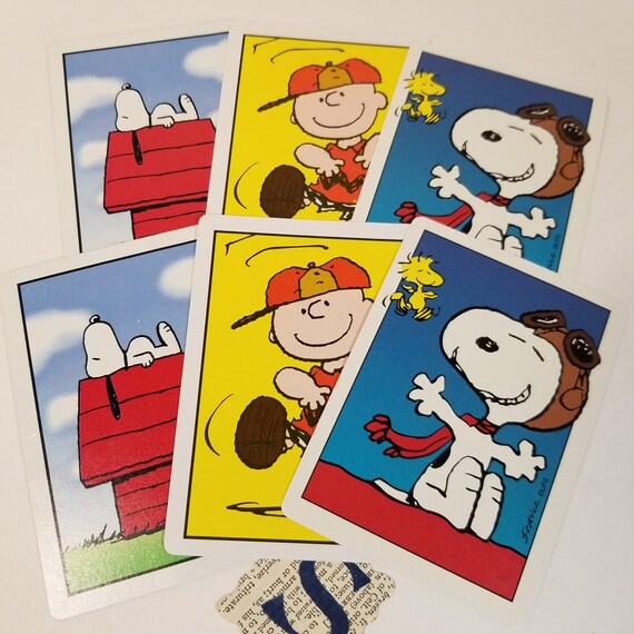 6 PEANUTS Playing Cards 2 Each 3 Designs Charlie Brown Snoopy - Etsy