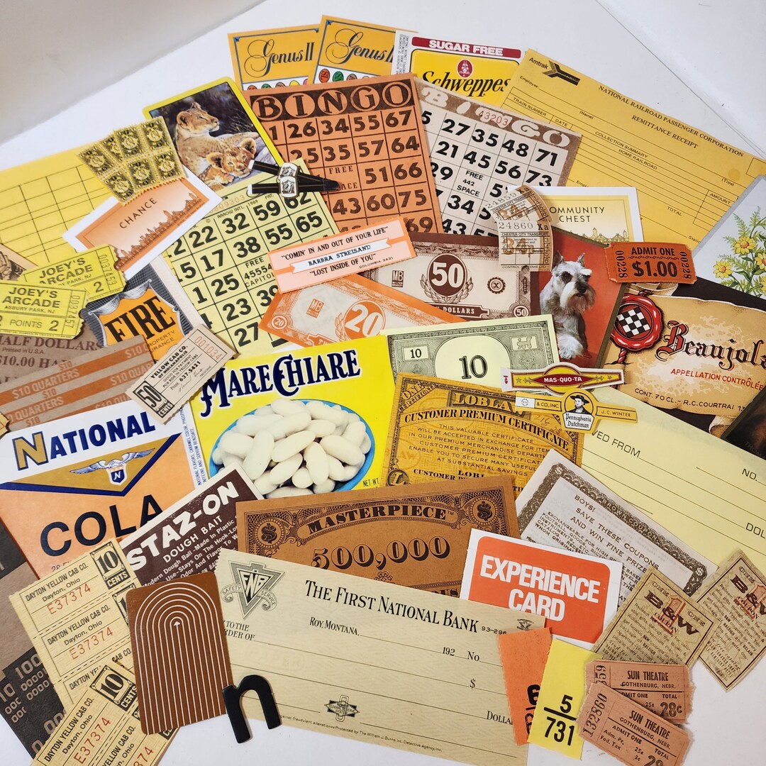 50 Pc Fall Color Ephemera Scrap Paper Pack Brown Yellow Orange Color ...