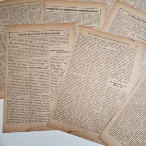10 Old Almanac Book Pages 1930's Polish Language Text Newspaper ...
