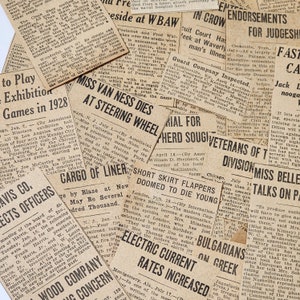 50) 1920s Newspaper Clippings Headline Titled Columns Newsprint Text ...