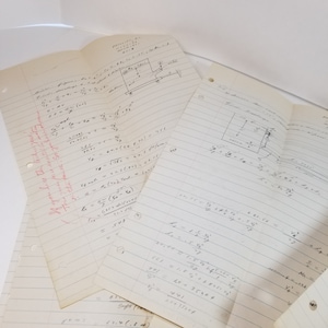 8 Handwritten Pages of Math Calculations 1950's Engineers Notebook ...
