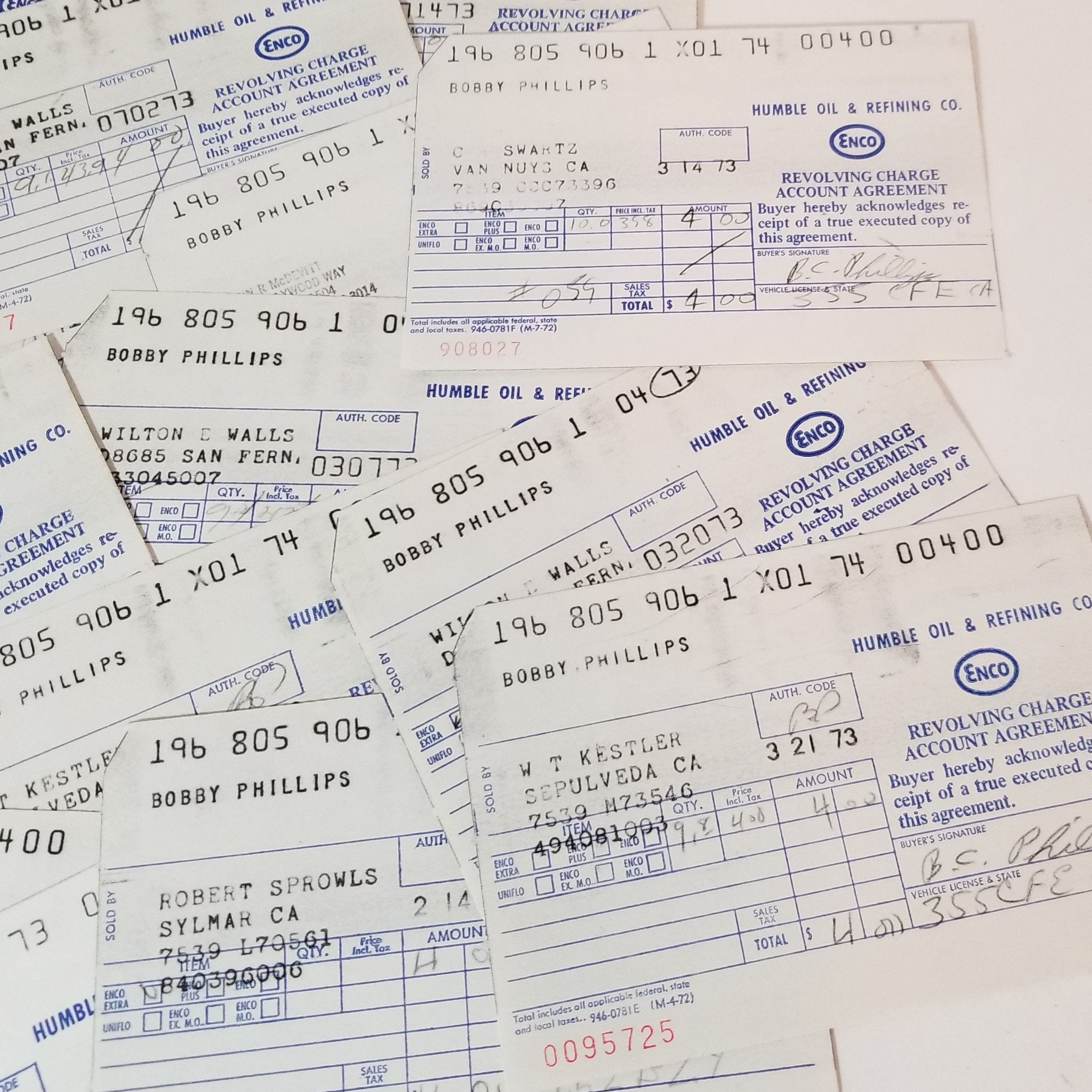 10 Exxon receipts 1970s Exxon gas service station white blue | Etsy