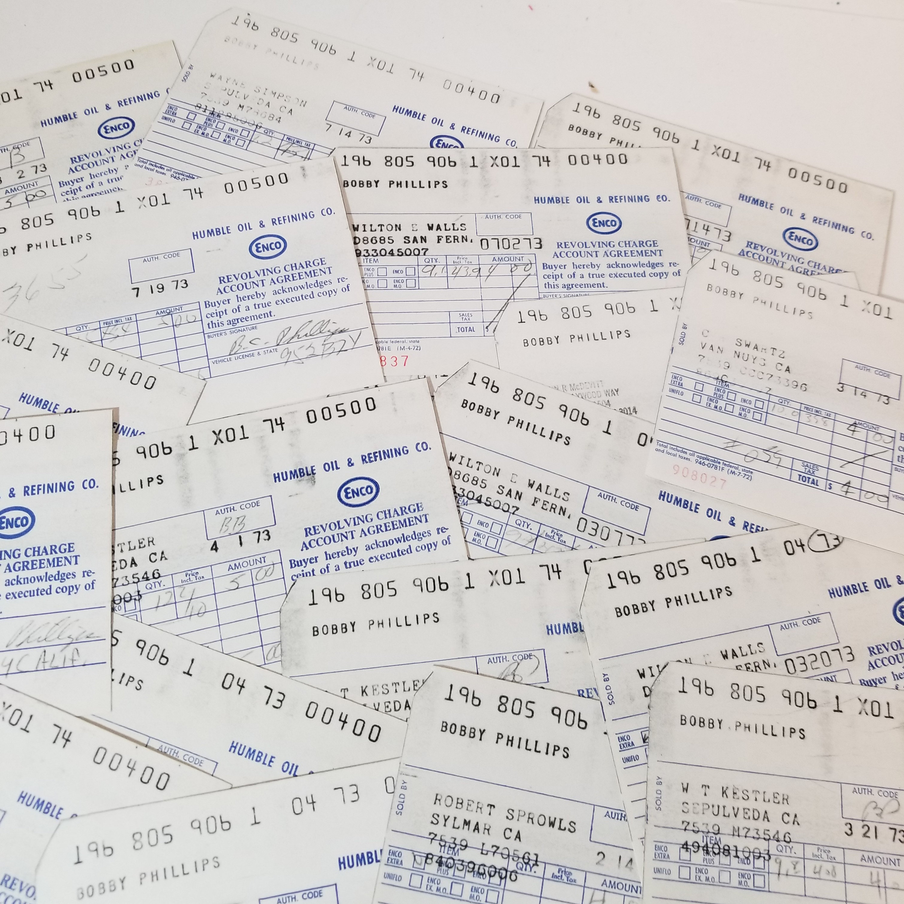 10 Exxon receipts 1970s Exxon gas service station white blue | Etsy