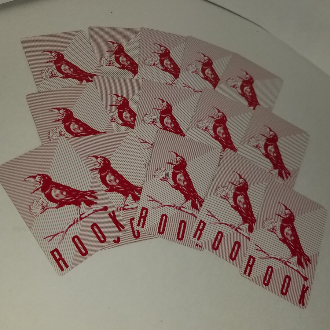 6 Very Old Red ROOK Game Cards Striped Background Vintage Paper Art ...