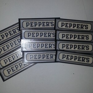 12 Silver Soda Bottle Labels Pepper up Neck Label Silver Gray Color ...