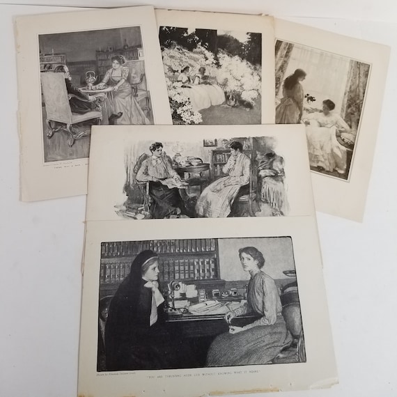 5 Antique Book Pages Century Magazine Full Page Illustrations - Etsy