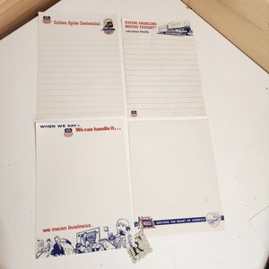 10 Pages Railroad Letterhead Note Paper Stationery Pages Railway Train ...