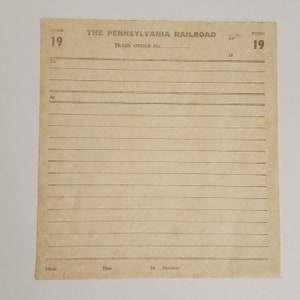 7 Railroad Forms Train Order Form Sample Pack Aqua Yellow White Sepia ...