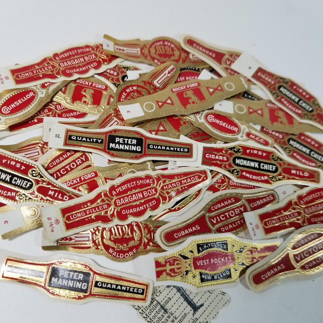50 Vintage Cigar Bands With Choice of Brand or Sample Pack Rocky Ford ...