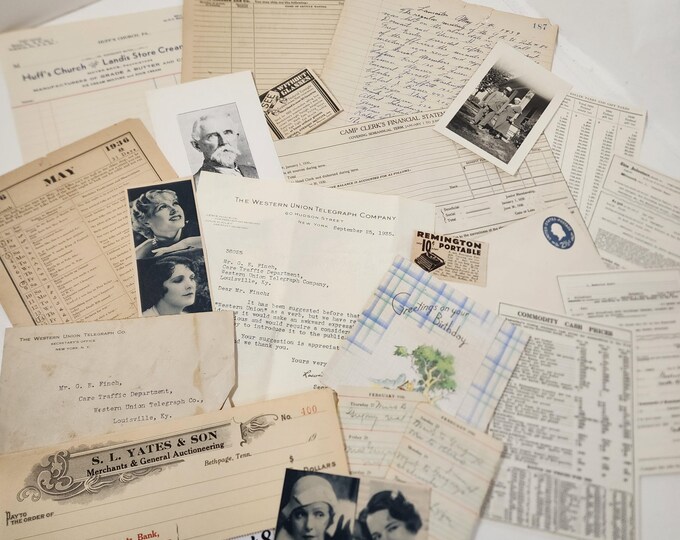 1930s Junk Journal Paper Pack 23 Pc Paper Ephemera Lot Postcards ...