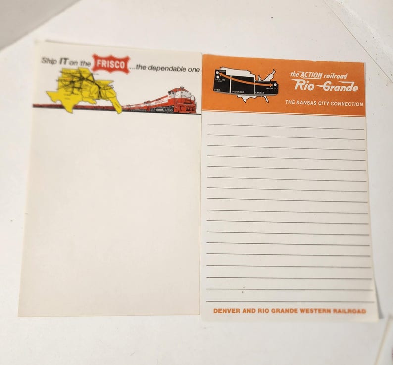 Choice! 10 Pages Railroad Letterhead Note Paper Stationery Pages ...