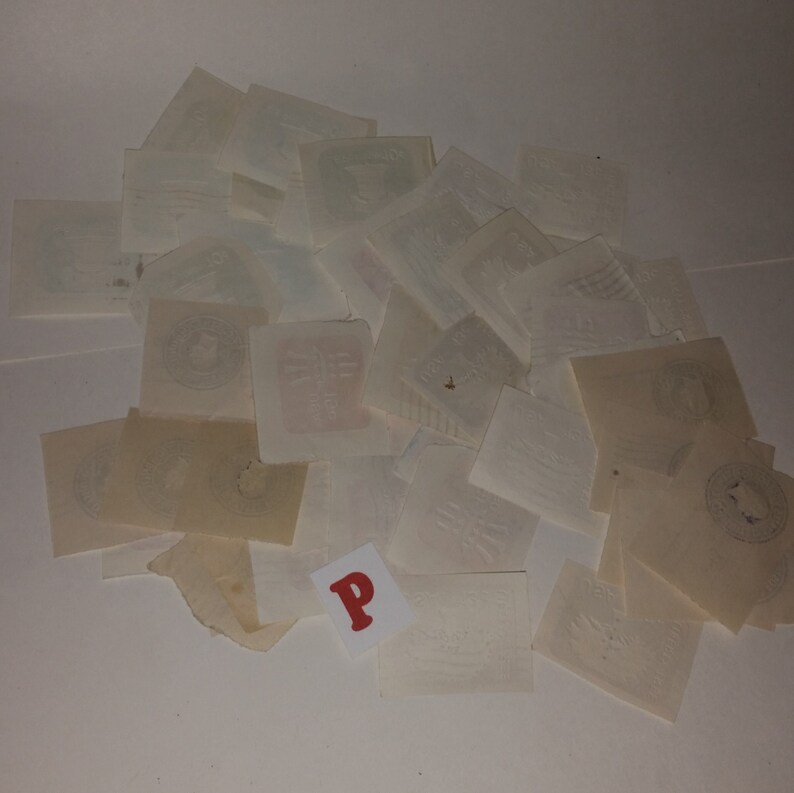 46 Embossed Postage Stamps Imprinted Paper Red Green Brown - Etsy