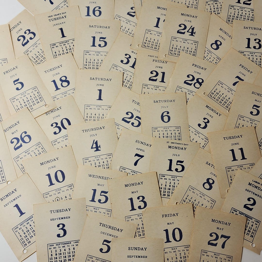 12) 1929 Daily Calendar Pages 1920s Small Monthly Calendar Sheets ...