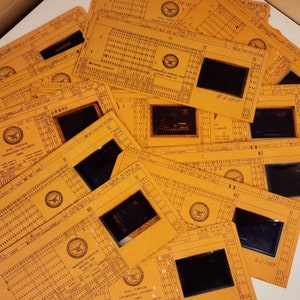 8 Computer Data Cards Orange Salmon Color Computer Punch Card ...